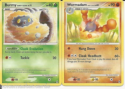 Pokemon Cards: Wormadam Sandy Cloak 50/99 & Burmy 57/99 Platinum Arceus ...