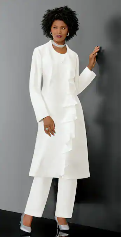 26W PLUS Ashro White Formal Wedding Church Jordanna Skirt Pant Suit ...