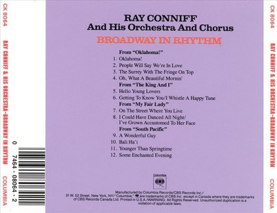 RAY CONNIFF - BROADWAY IN RHYTHM NEW CD 74640806421| eBay