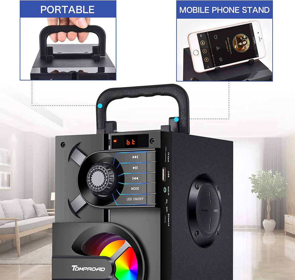 Altoparlante Bluetooth, Cassa Stereo Portatile Con Subwoofer, Senza ...