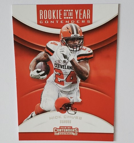 NICK CHUBB 2018 Panini Contenders Football RC Card #RYA-NC Rookie of ...