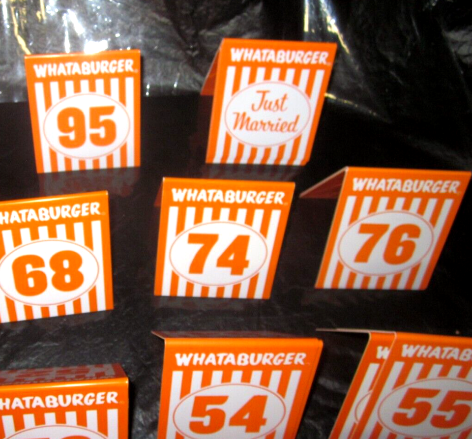 Whataburger Table Tent #'s You Pick The Number No Limit $4 Flat Rate ...