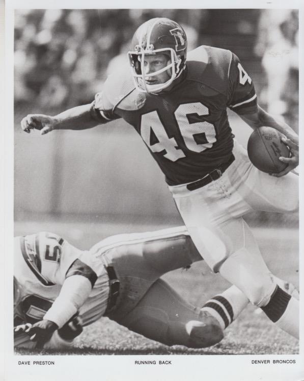 Dave Preston- Running back- Denver Broncos- Football- 8 x 10 ...