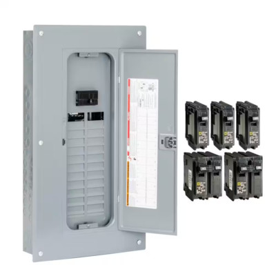 Square D Main Breaker Box Kit 100 Amp 24-Space 48-Circuit (Value-Pack ...