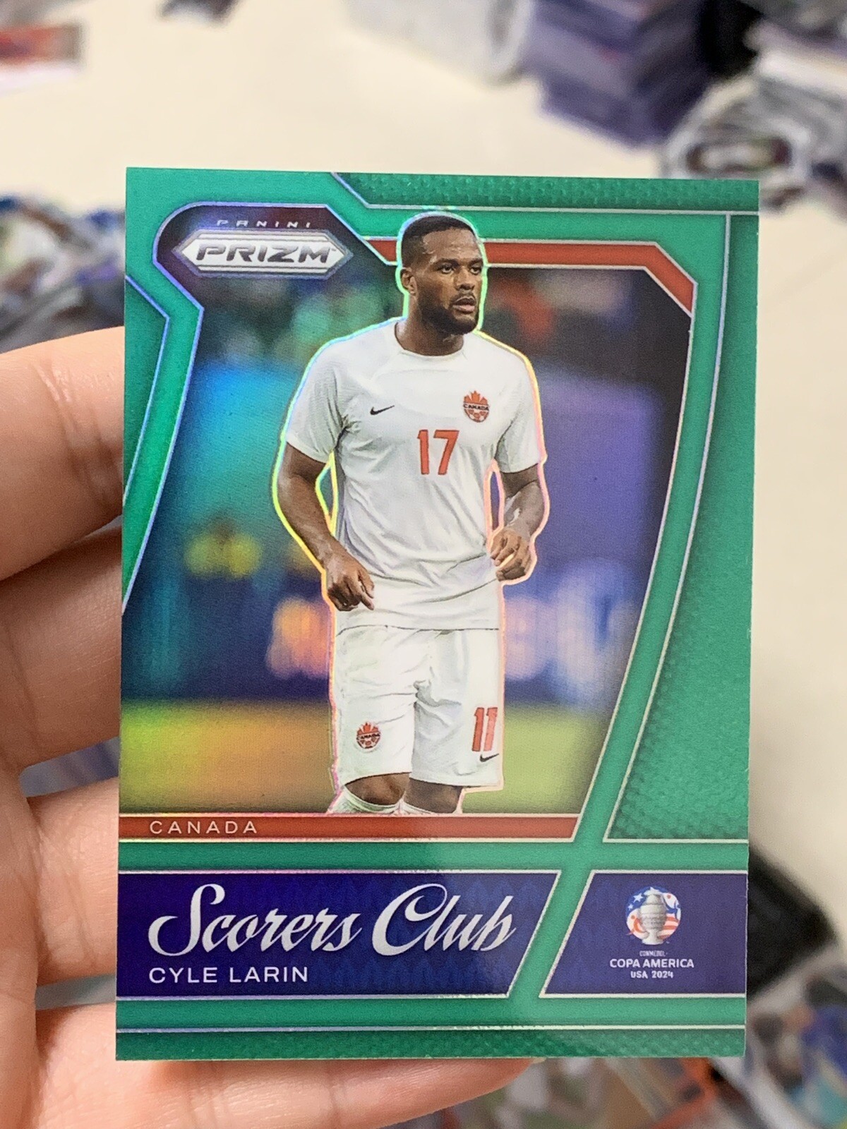 Cyle Larin 2024 Prizm Copa America #21 Scorers Club - Green /5 Price ...