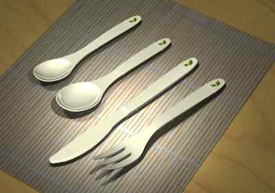 TruFlavorWare® Non-metallic, "taste-free," reusable 4-pc Flatware set ...