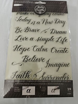 Kelly Creates Acrylic Traceable Stamps-Quotes 3 Inspirational 29pc | eBay