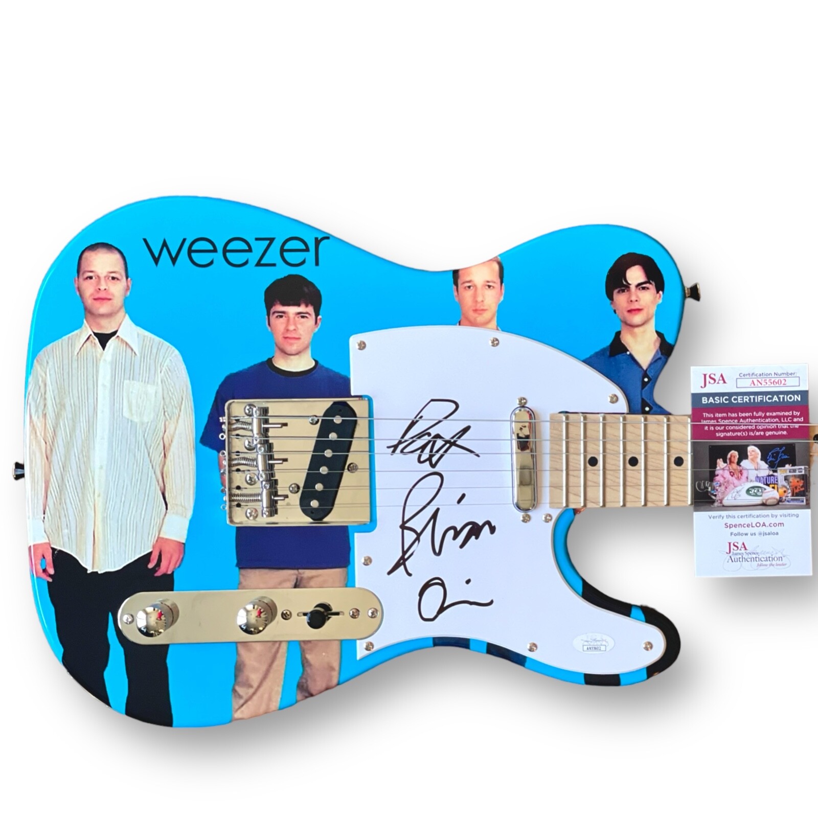 WEEZER Signed Guitar Custom 1/1 Graphics JSA COA RIVERS CUOMO BRIAN ...