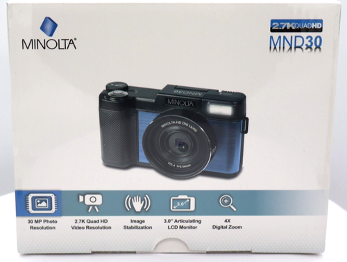 Minolta MND30 30MP 2.7K Digital Camera With 32GB Memory Card - Blue | eBay