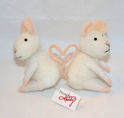 Primitives by Kathy Felt Mouse Tail Heart Set 2 Critter Love Valentines ...