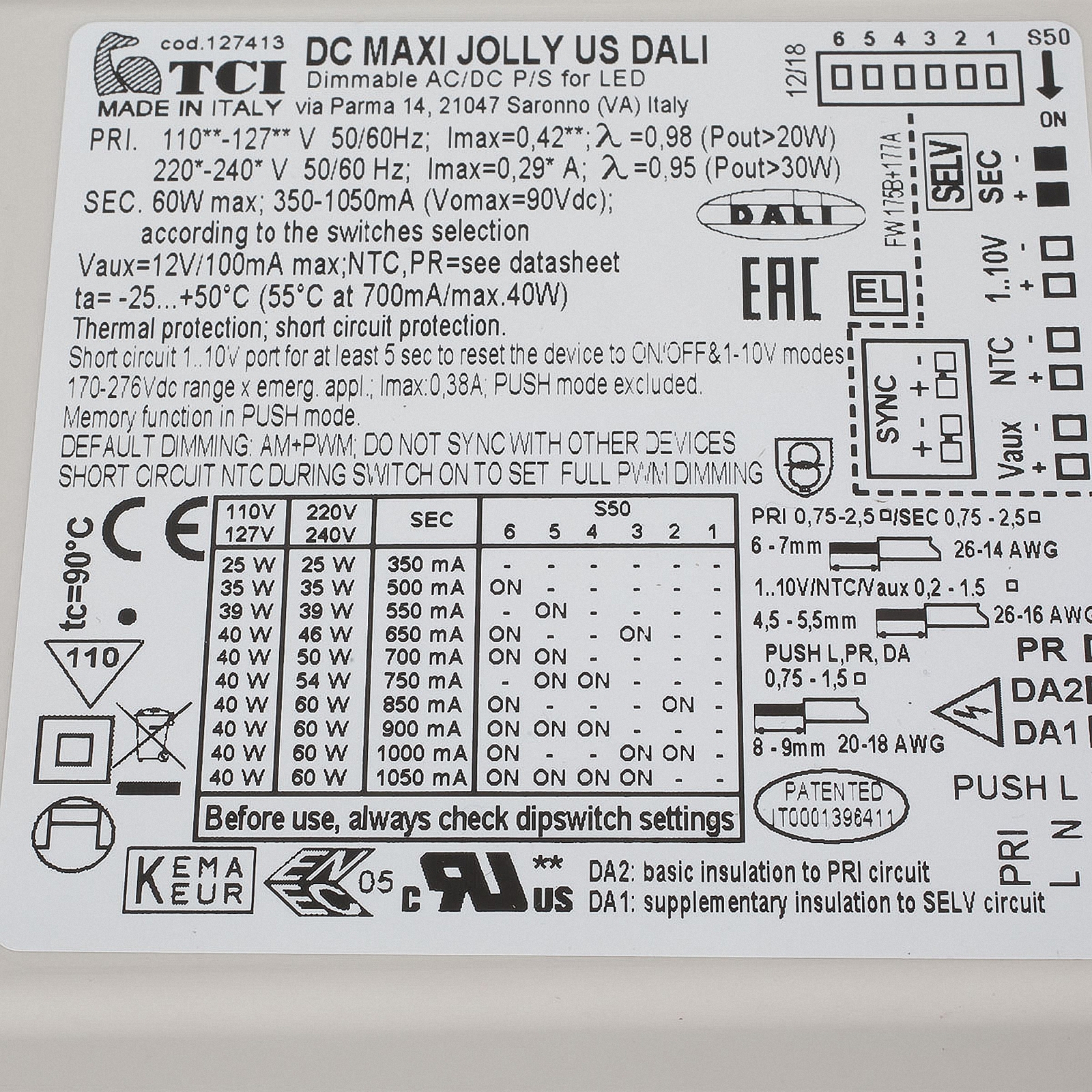 TCI Dc Maxi Jolly US Dali 0 - 60W 127413 | eBay