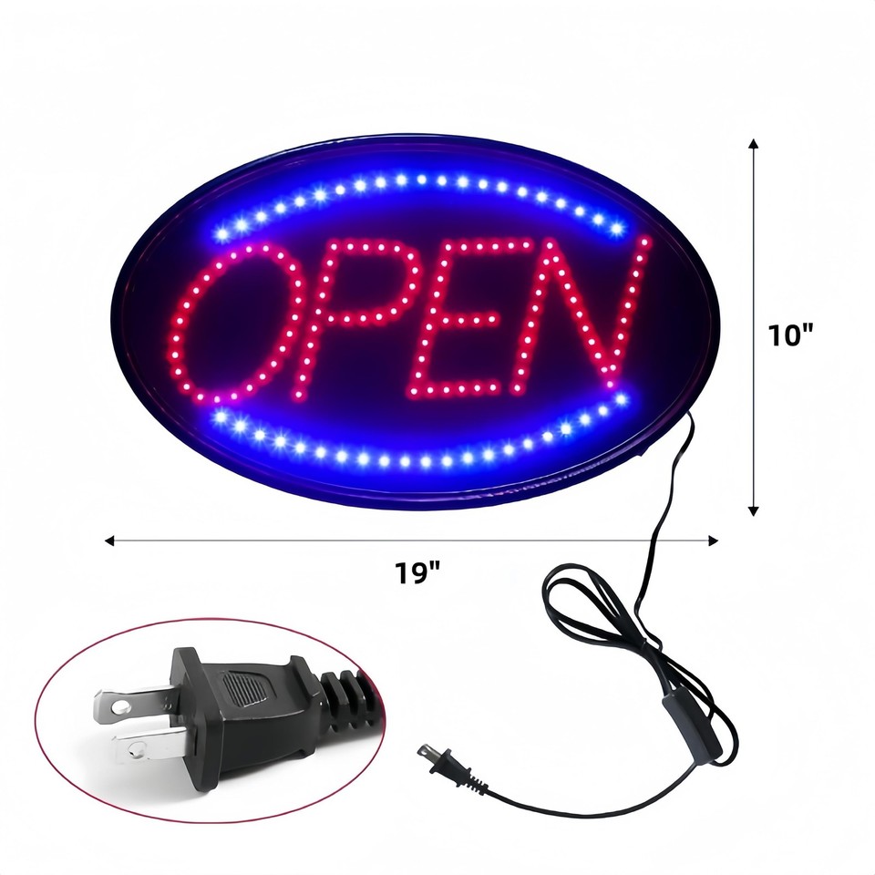 Neon Open Sign, LED Open Sign for Business, 19"x10" Storefront LED ...