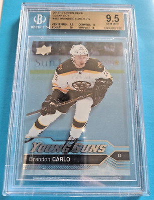 2016-17 Brandon Carlo Upper Deck Young Guns CLEAR CUT BGS 9.5 w/2 10's ...