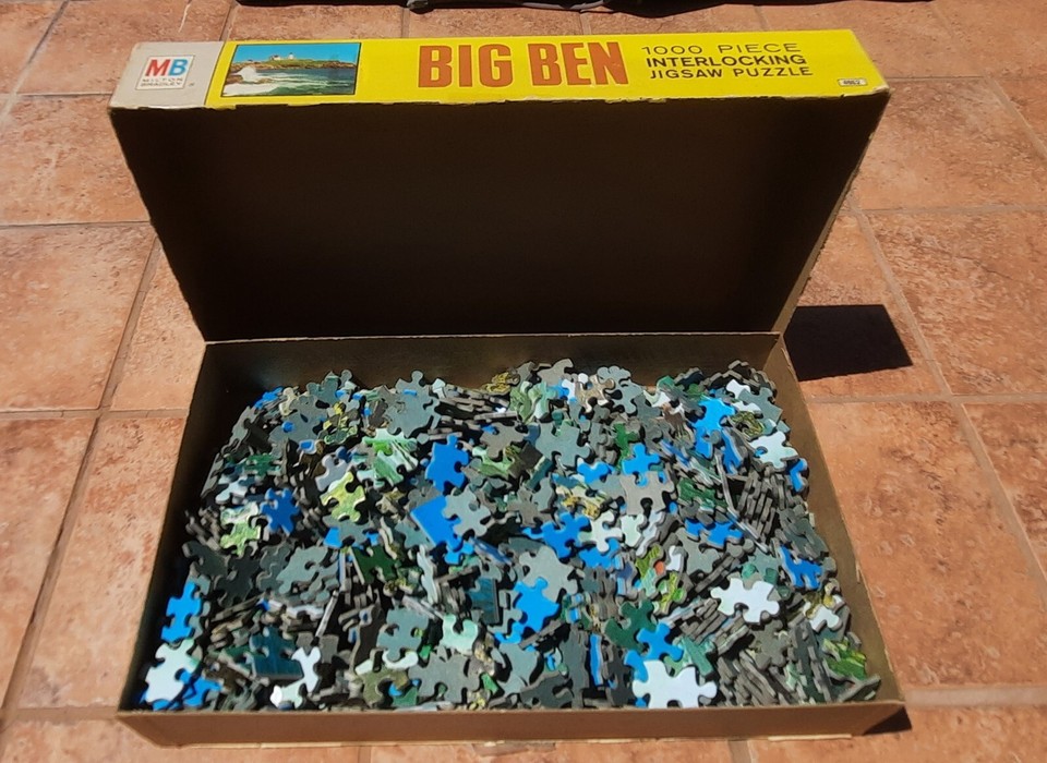 Vintage 1968 Milton Bradley Big Ben Nubble Light Maine 26 X 20 Jigsaw ...