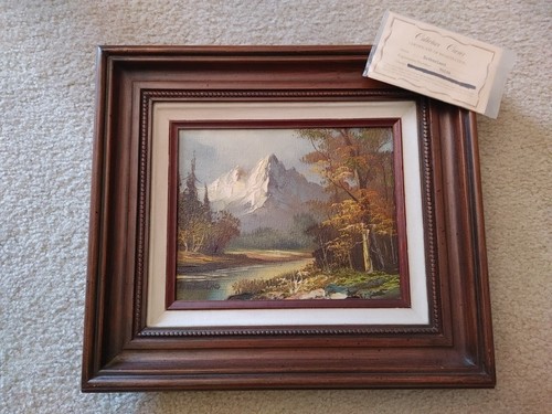 R. Sutherland Oil Painting on Canvas--Framed--Mountain Stream Forest | eBay