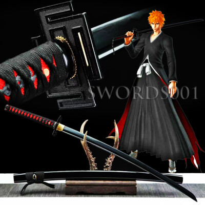 BLEACH ICHIGO BANKAI SWORD Custom Handmade Tensa Zangetsu Anime Katana ...