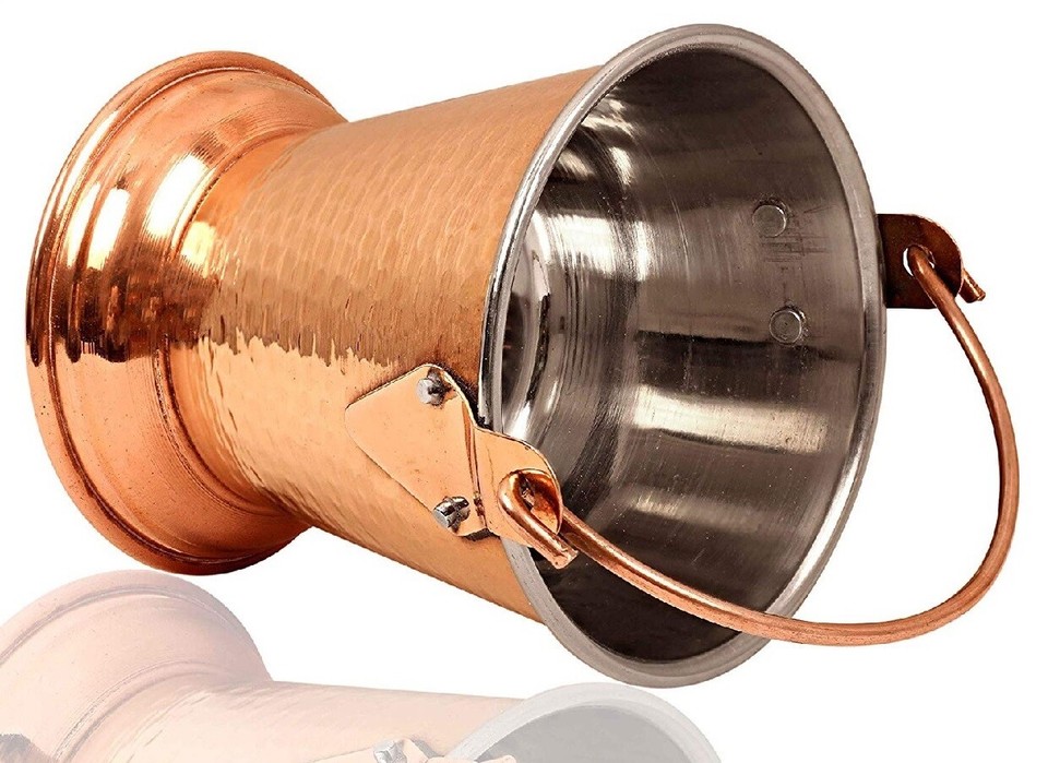 1 x Copper Stainless Steel Food Serving Bucket Balti For Hotel ...