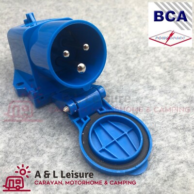 Mains Hook Up Socket Inlet Male With Cover Camper van, Caravan ...