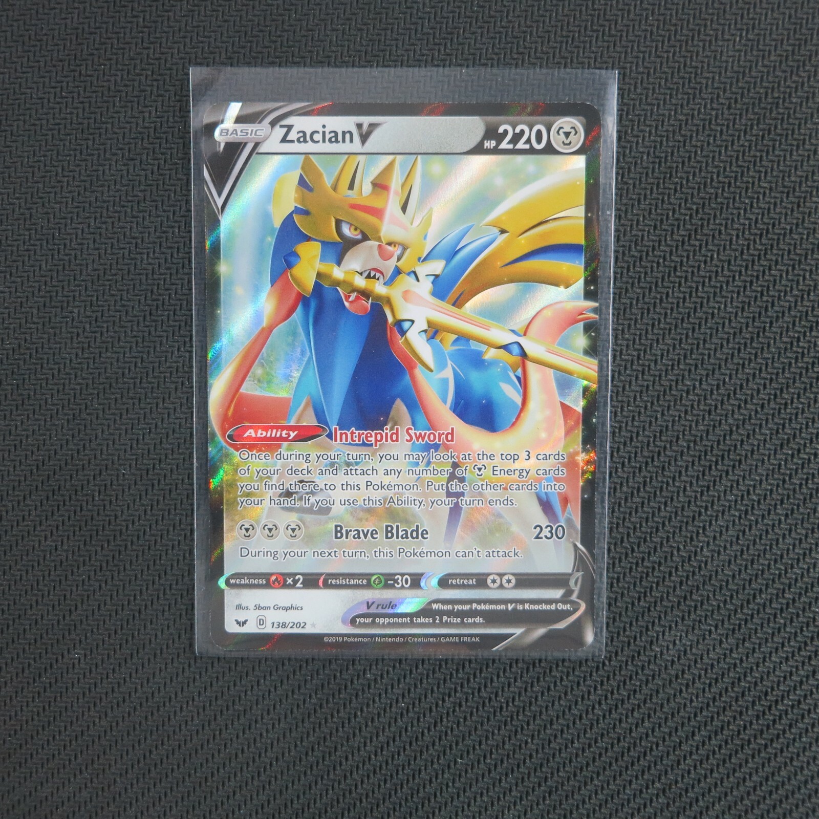 Zacian V 138/202 Holo Rare Sword and Shield Pokemon Card TCG NM | eBay