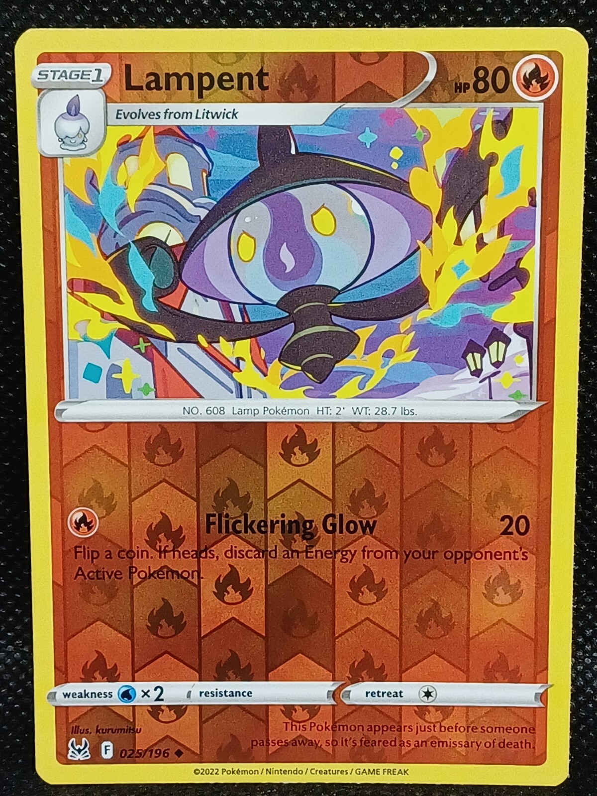 Lampent - 025/196 Lost Origin Reverse Holo Uncommon Pokemon - NM/MINT ...