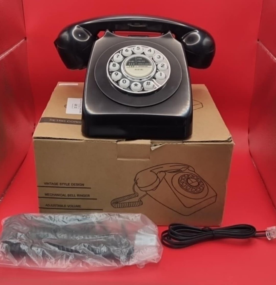 Sangyn Classic Retro Telephone Vintage Style Cord Phone with Push ...