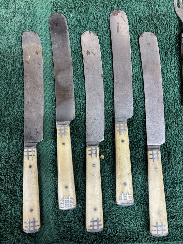 16 Piece Civil War Era Cutlery Bone Handle | eBay
