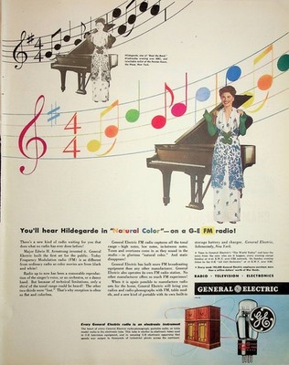 Original 1944 Vintage print Ad: General Electric, "Natural Color" on GE ...