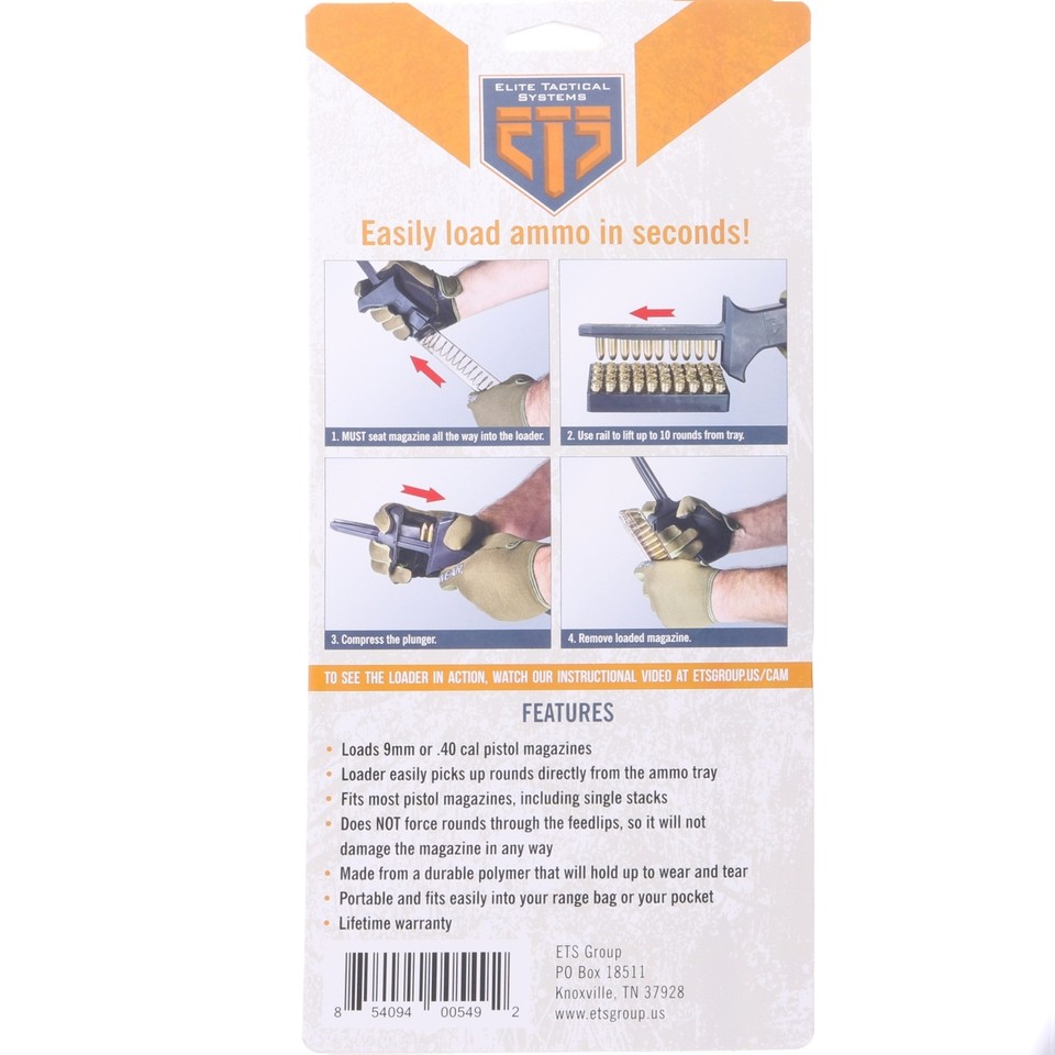 Elite Tactical Systems (ETS) C.A.M. Magazine Loader 9mm /.40 ETSCAM-9 ...