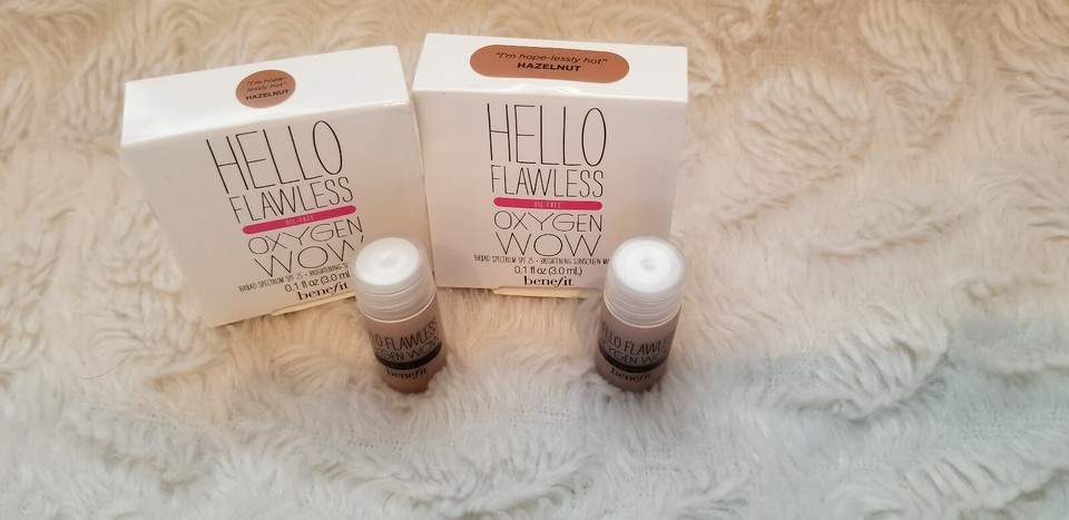 2x BENEFIT Hello Flawless Oxygen Wow Brightening Makeup HAZELNUT ...