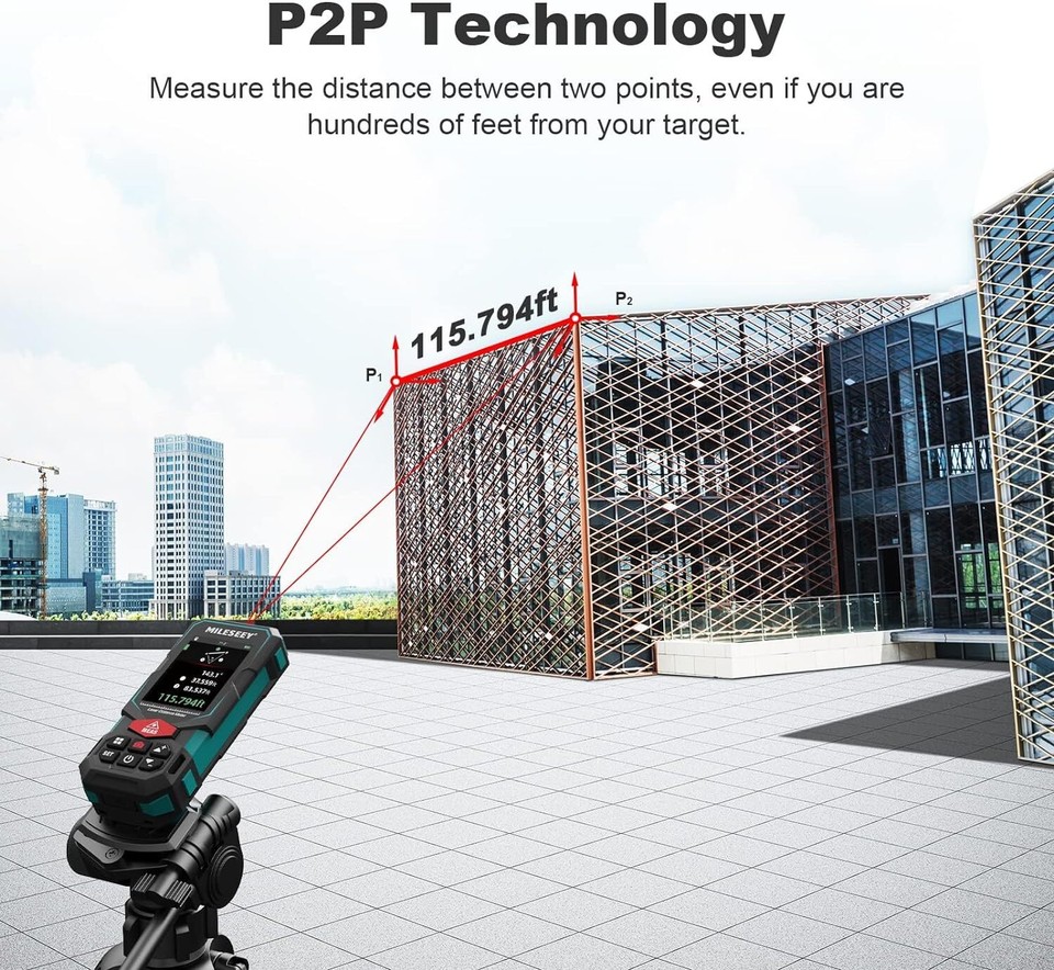 MiLESEEY 100M Laser Distance Meter with Pointfinder Camera Outdoor ...