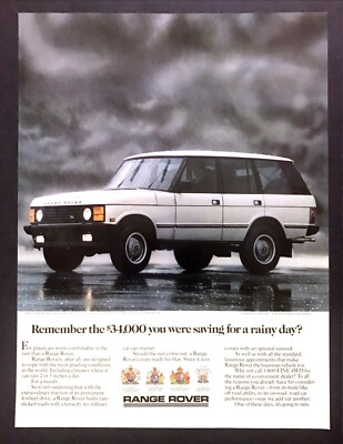 1988 Land Rover Range Rover SUV photo "Rainy Day Investment" vintage ...