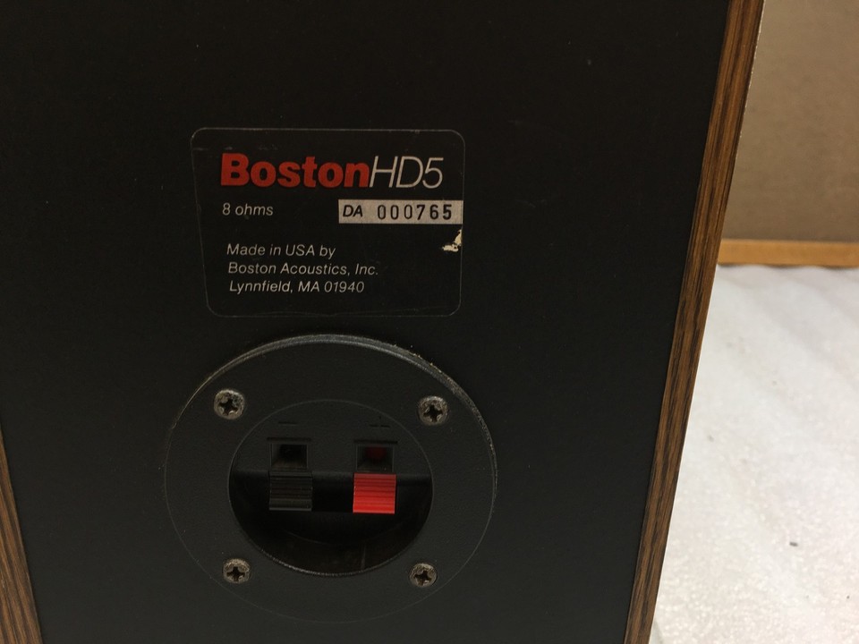 Boston Acoustics HD5 Woodgrain Bookshelf Stereo Speaker Pair 8 ohm Made ...