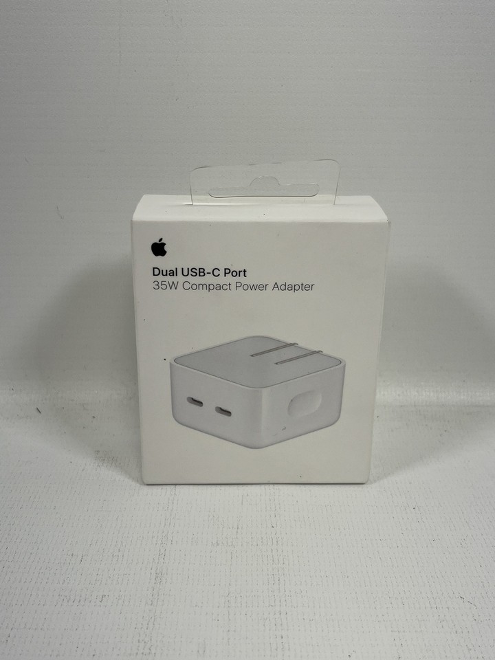 Apple - 35W Dual USB-C Port Compact Power Adapter Model A2571 - White ...