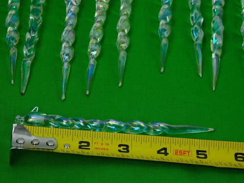 Vintage clear iradesante twist shape ice cycles 5" long Lot of 23 | eBay