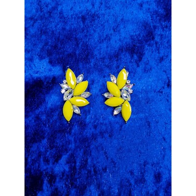 vintage womens yellow angel wings design with chrystal highlites post ...