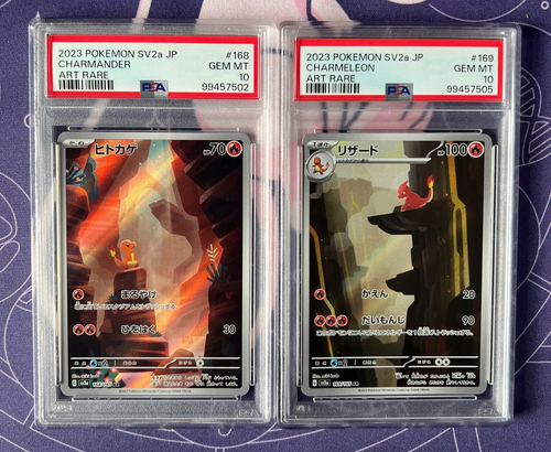 PSA 10 Charmander Charmeleon 168 169/165 AR Japanese SV2A 151 Pokemon ...