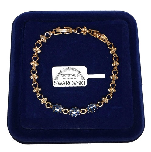Bracciale Tennis Fiori pl oro giallo 18k Donna Braccialetto Cristalli ...