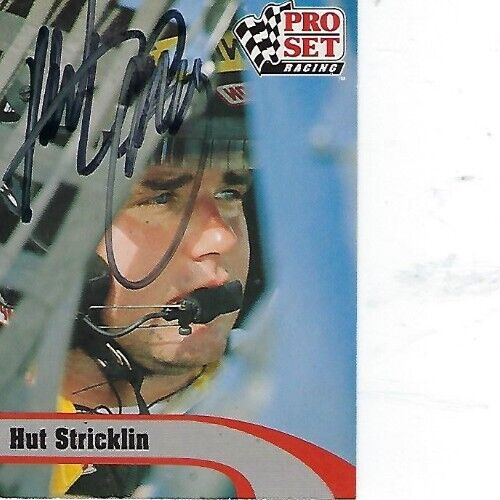 HUT STRICKLIN SIGNED 1992 PRO SET RACING #103 - NASCAR | eBay