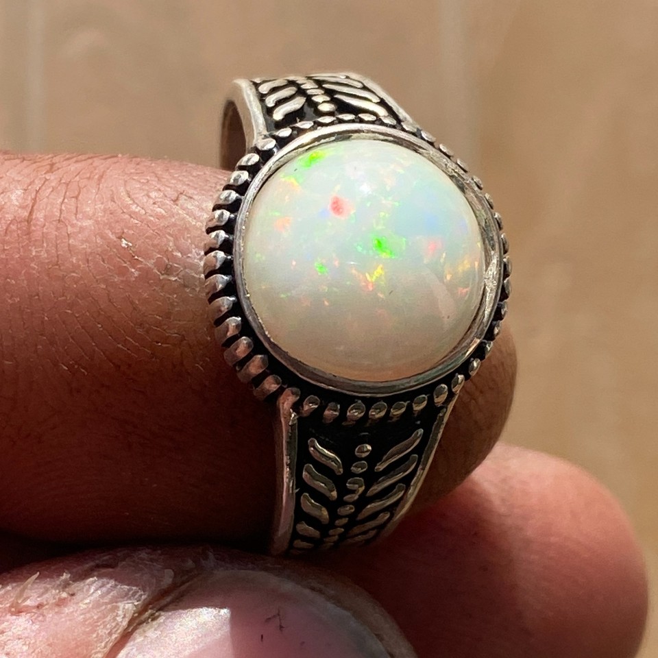 middle eastern jewelry 925 Sterling Silver Men's Ring Natural white ...