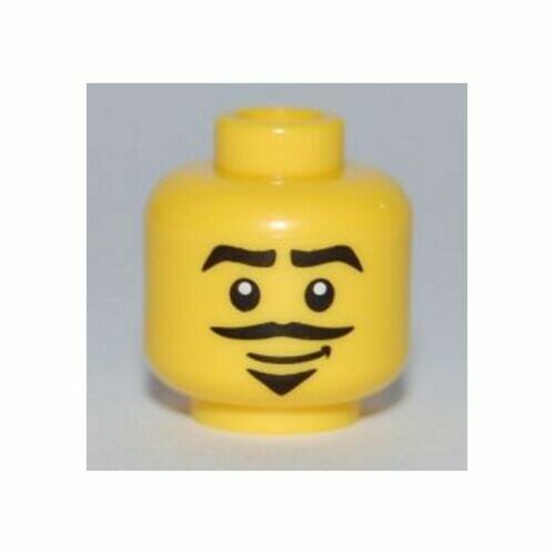 LEGO - Minifig, Head Male Black Eyebrows, Black Goatee and Mustache | eBay
