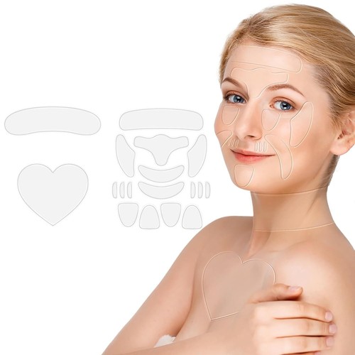 Reusable Silicone Anti Wrinkle Patches 18pcs, Heart shaped Chest Anti ...