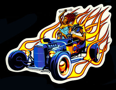 Almera Sticker Decal Pinup Girl Kustom Kulture Hot Rod Poster Pop | eBay