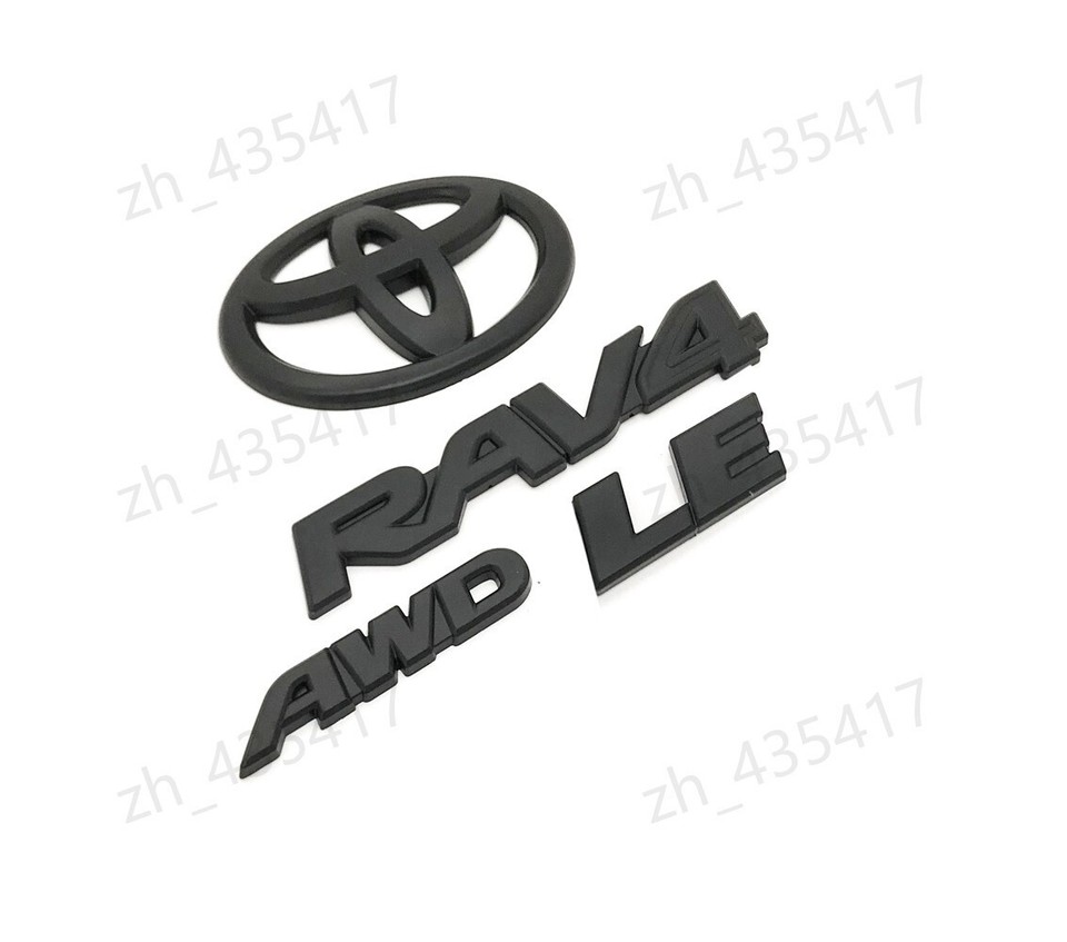 OVERLAY !! 2019 - 2025 TOYOTA RAV4 LE AWD Hybrid Matte BLACK OUT EMBLEM ...