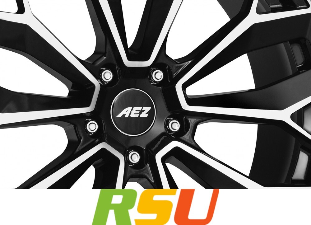 AEZ Leipzig black polished 9.5x22" ET37 LK5 112 ML 66.6 Alufelgen 22 ...