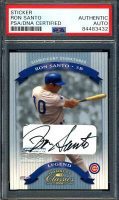 Ron Santo PSA DNA Coa Signed 2002 Donruss Classics Autograph | eBay