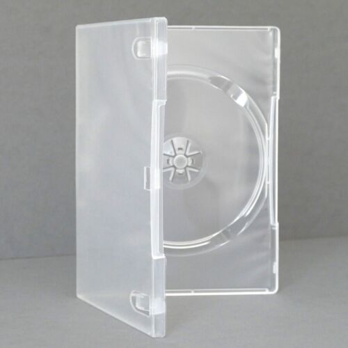 PREMIUM 100 x Single Clear DVD Case DVD Covers w/ Clear Outer Wrap 14mm ...