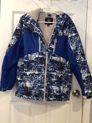Boys Swiss tech jacket blue and white.xxl /2xl size 18 with hood.4 zip ...