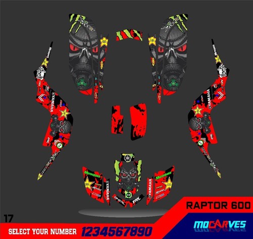 Graphic kit for Yamaha Raptor 660 660r 2001 to 2005 Decal stickers atv ...