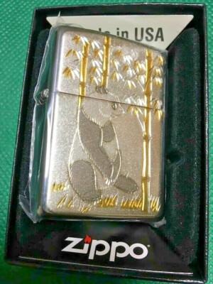 Zippo Panda Electroformed Plate Japanese Traditional Crafts Oil Lighter ...