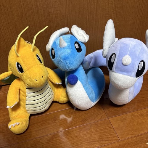 Pokemon Dragonite Dragonair Dratini Plush Toy Set Soft Blue Yellow New ...
